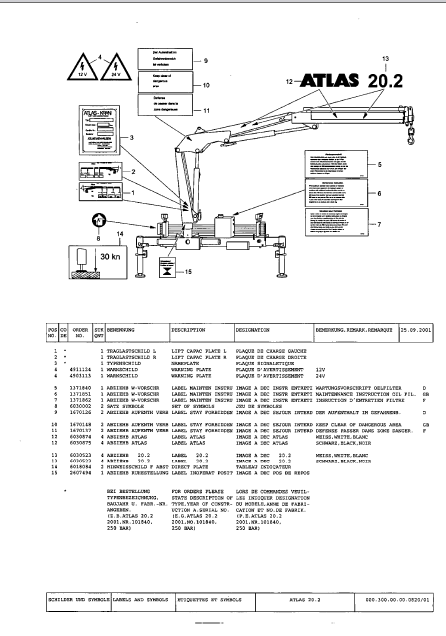Atlas Cranes (TEREX), original spare parts catalog for Atlas cranes and ...