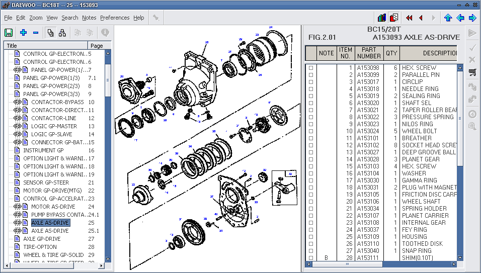 Daewoo Doosan Forklift 2013, spare parts catalog Daewoo forklift ...