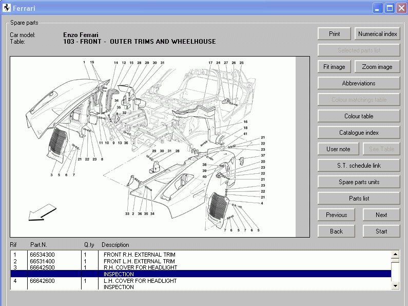 Ferrari Spare Part, spare parts catalogue. Spare Parts Catalogs - EPC ...