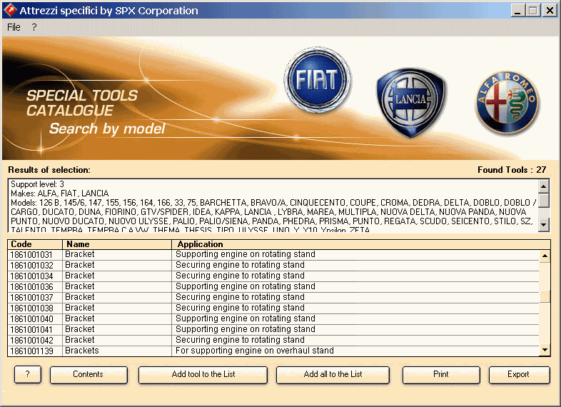 Alfa-Fiat Special Tools, special tools, Fiat GT Spare Parts Catalogs ...