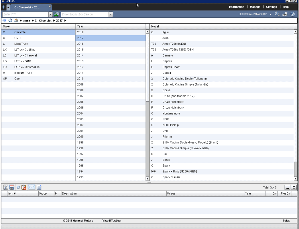 General Motors GMSA 2017, spare parts catalog and accessories catalog ...