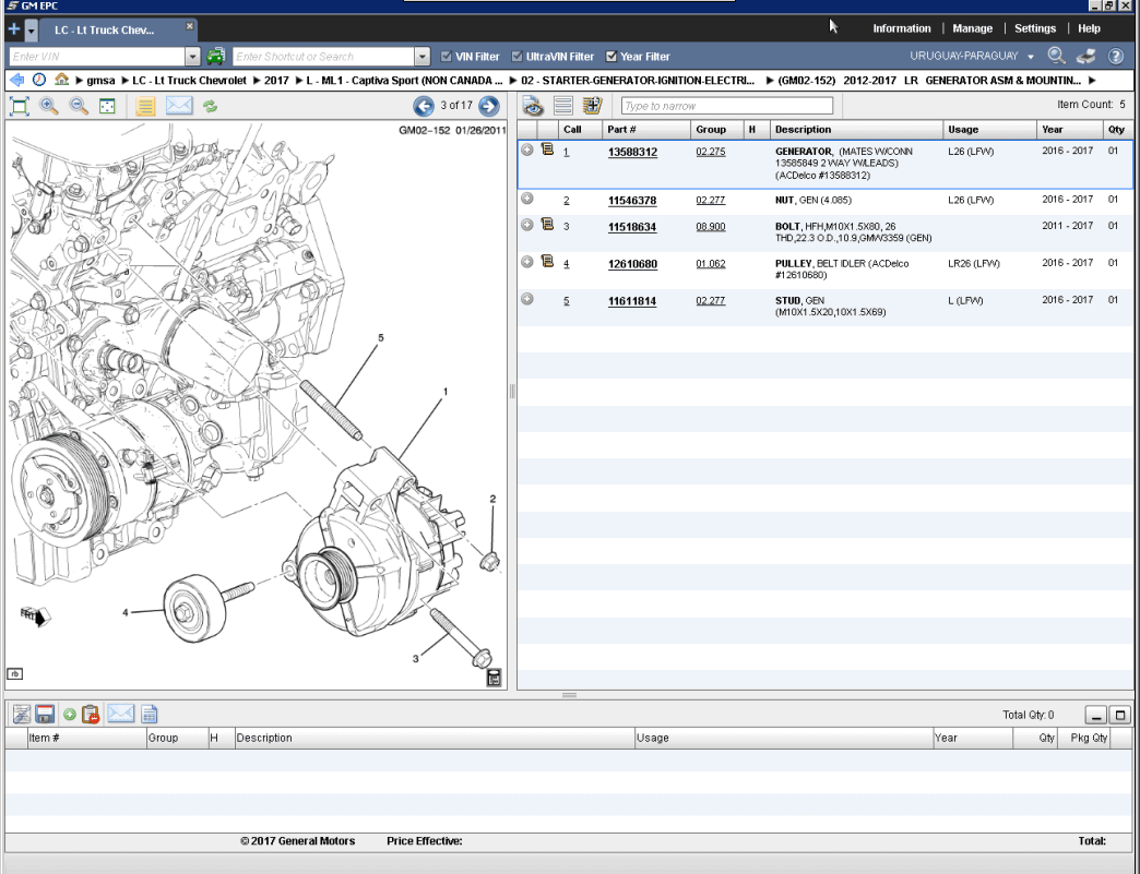 General Motors GMSA 2017, spare parts catalog and accessories catalog ...