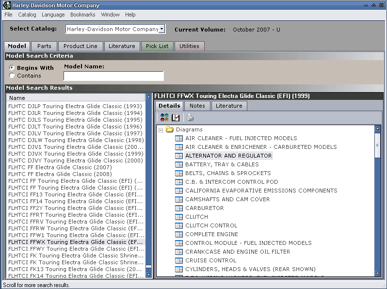 Harley Davidson, PartSmart, spare parts catalog for Harley Davidson ...