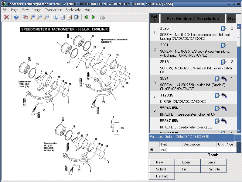 Harley Davidson, PartSmart, spare parts catalog for Harley Davidson ...