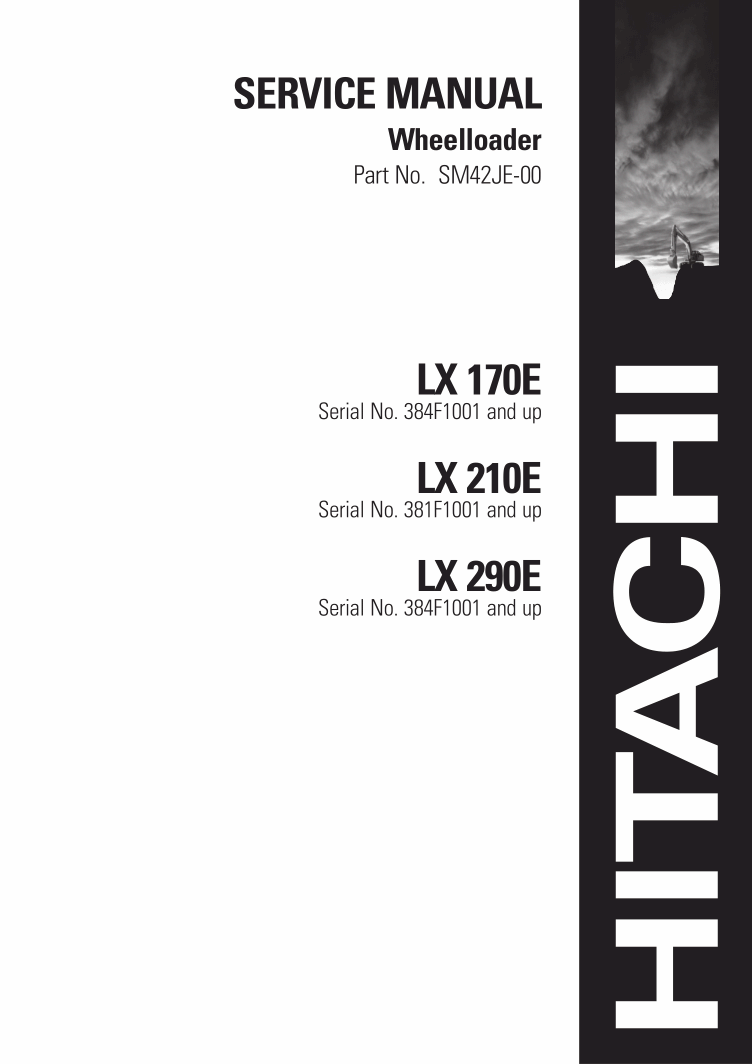 Hitachi Service Manual LX170E, LX210E, LX290E, Hitachi repair manuals ...