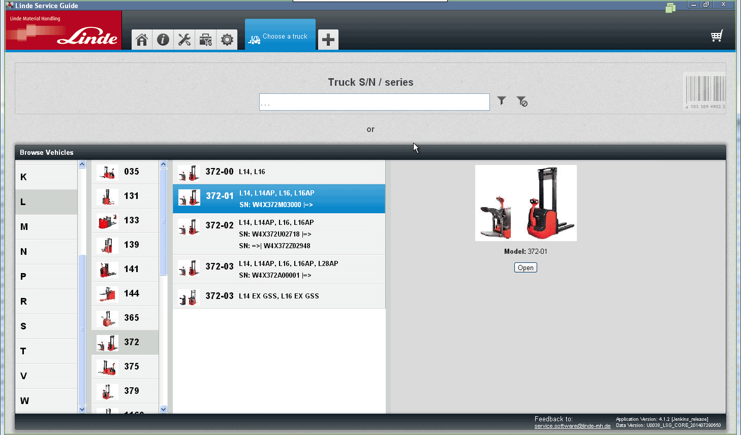 Linde Service Guide 5.2 (Linde LSG), The spare parts catalogues for ...