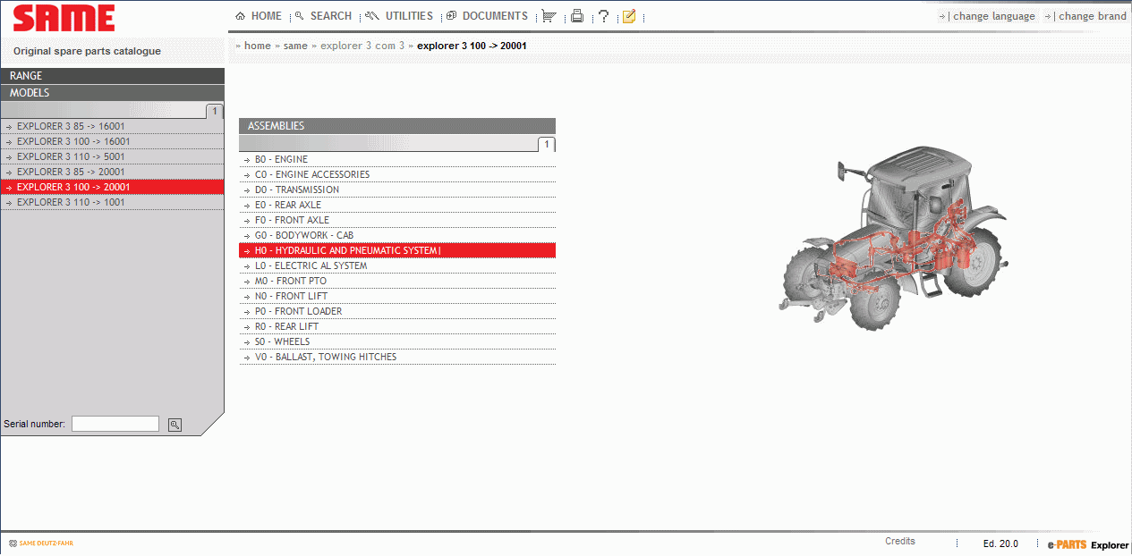 Same SDF e-Parts 2015, spare parts catalog identification and Same workshop service repair ...