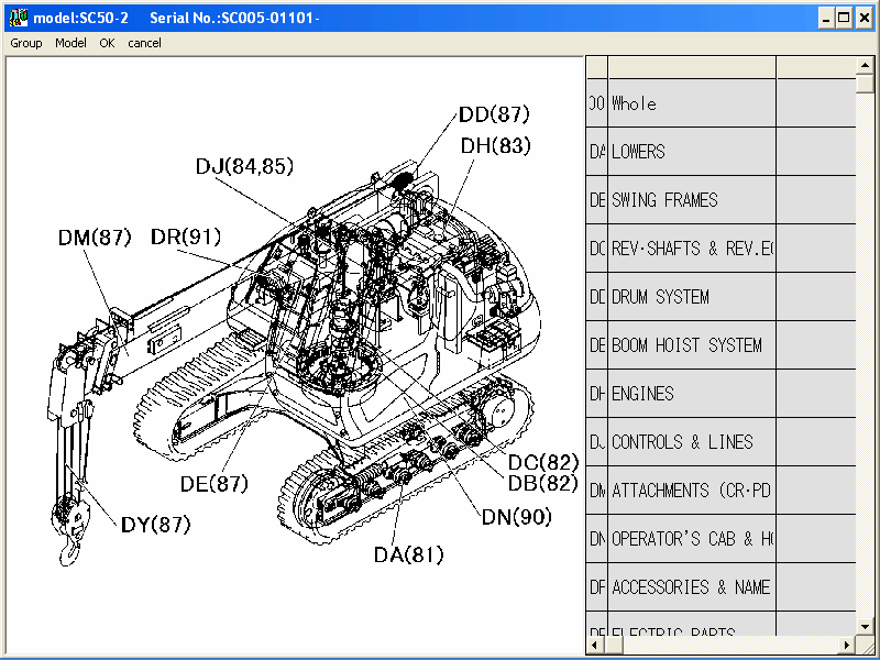 Sumitomo Hydraulic Excavators, electronic spare parts catalog for ...
