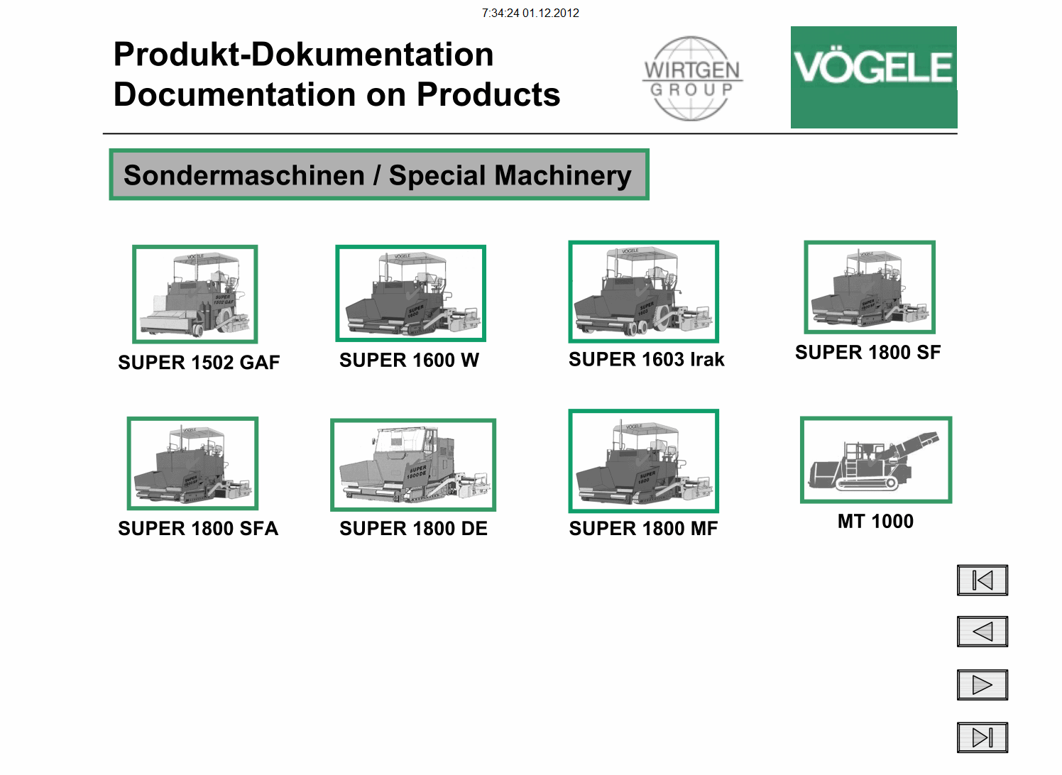 Vogele, Electronic spare parts catalog, service manual, wiring diagrams ...
