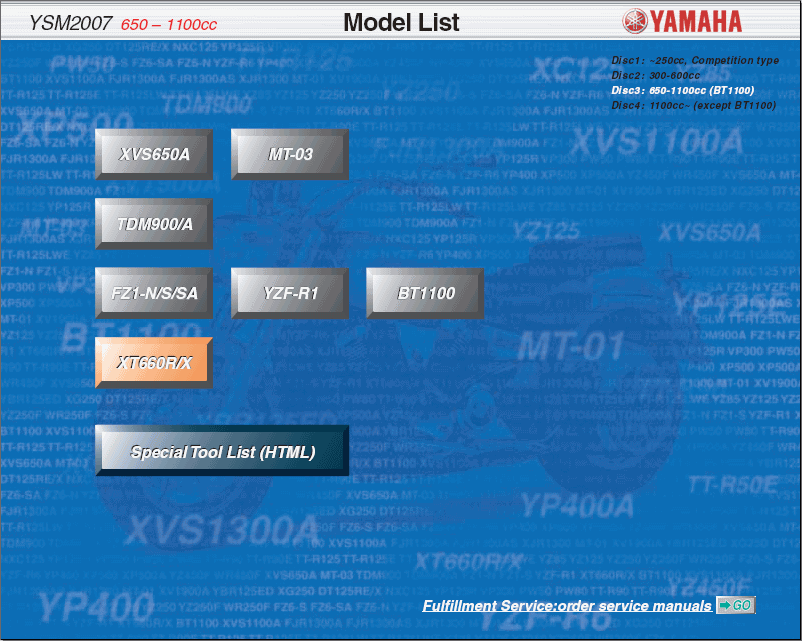 Yamaha Repair Manuals 2007 650-1100cc, motorcycles repair manuals for ...