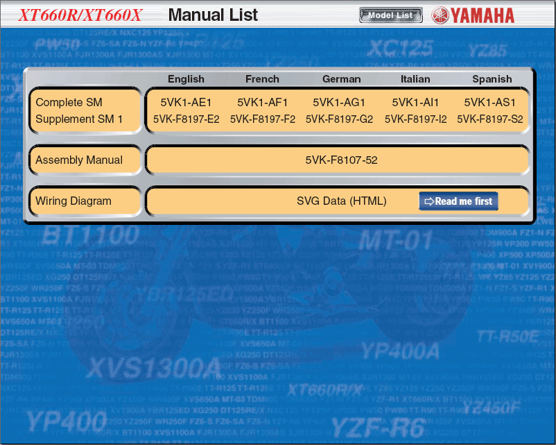 Yamaha Repair Manuals 2007 650-1100cc, motorcycles repair manuals for Yamaha XVS650A, Yamaha MT ...