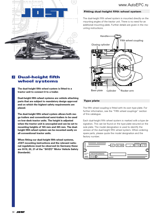 Jost, Coupling devices, saddles, probes, support of the trailer ...