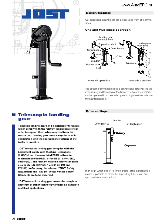 Jost, Coupling devices, saddles, probes, support of the trailer ...